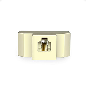 NECABLES 2Pack Phone Splitter 3 Way Telephone Adapter RJ11 6P4C 1 Female to 3 Females for Landline and Fax Ivory