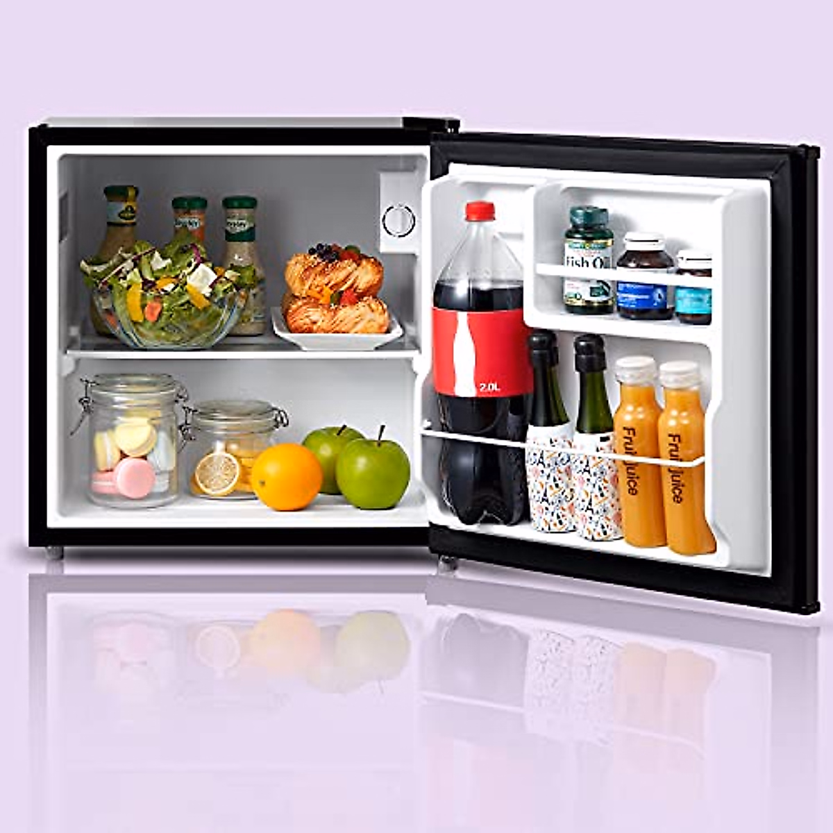 COMFEE' 1.7 Cubic Feet All Refrigerator Flawless Appearance/Energy Saving/Adjustale Legs/Adjustable Thermostats for home/dorm/garage [black]