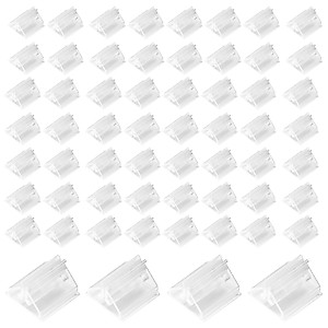 lasuroa 60pcs Place Card Holders, 0.75 Inch Clear Acrylic Business Card Holder Table Number Place Card Holder Game Card Stands for Wedding Photo Displaying Memo Labels Menus