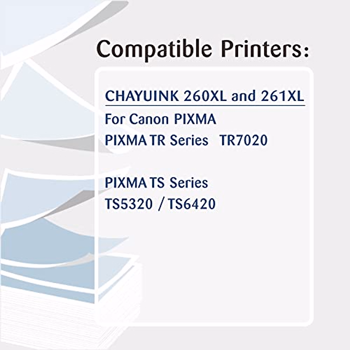 CHAYUINK 260XL Black Ink Cartridge Replacement for Canon PG 260 260-XL High Yield Inkjet Printer Cartridges Compatible with PIXMA TR7020 TS5320 TS6420 (Black-1pk)