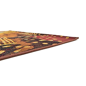 Unique Loom Outdoor Modern Collection Area Rug - Pine (5' 4" Square, Multi/ Brown)