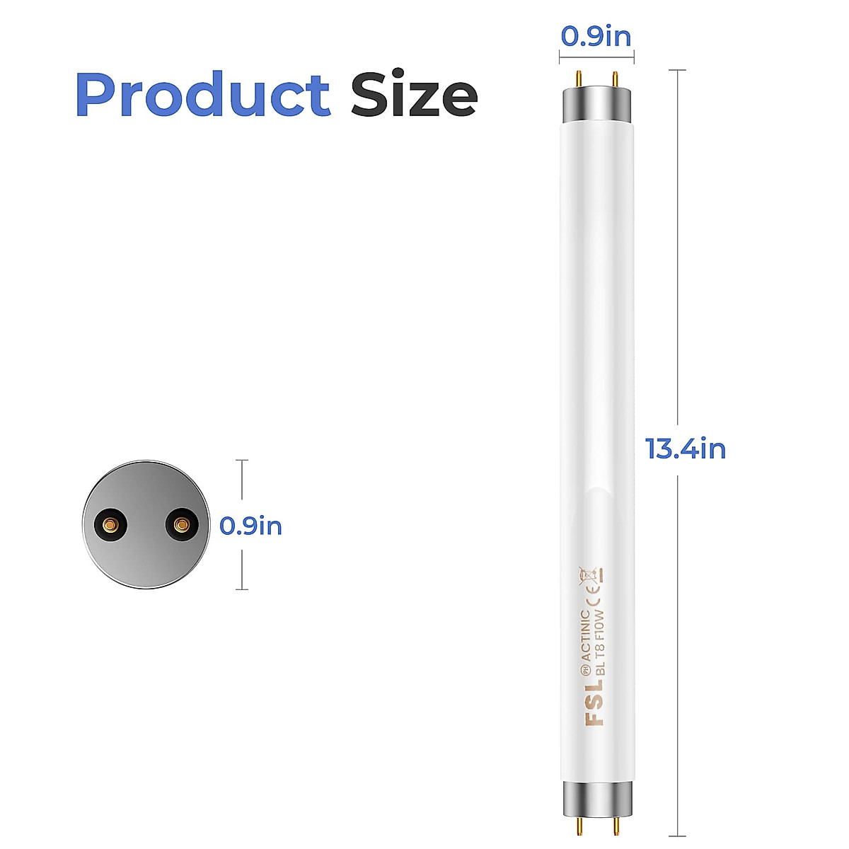 Buzbug Mosquito Killer Lamp Replacement Bulbs for Buzbug MA-015, Bug Zapper Light Bulb with 20W UV Light, 2000 Sq.ft Coverage, 5,000 Hours Lifespan, White, 2 Pack