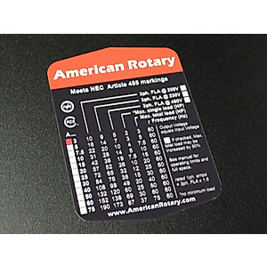 American Rotary Phase Converter AR15F 15 HP 1-3 Three PH | Can Start up to a 7.5Hp Light Load/ 21 Amp 208-240v