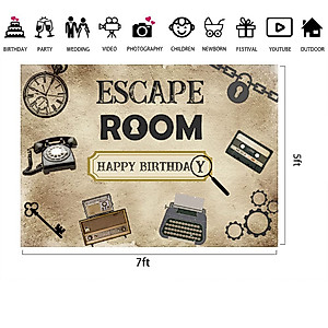 Lofaris Detective Theme Birthday Backdrop Escape Room Party Background Mystery Investigation Analysis Top Secret Birthday Party Supplies Decoration Photo Booth Studio 7x5ft