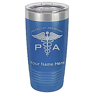 LaserGram 20oz Vacuum Insulated Tumbler Mug, PA Physician Assistant, Personalized Engraving Included (Dark Blue)