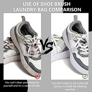 Generic 2PCS-Shoes Laundry Bag, 7.4 x 15 inch Shoe Washing Machine Bag, Reusable and Durable Zipper Plush Shoe Washing Bag for Shoes, Sneakers, Trainers, Tennis Shoes, Large, Blue