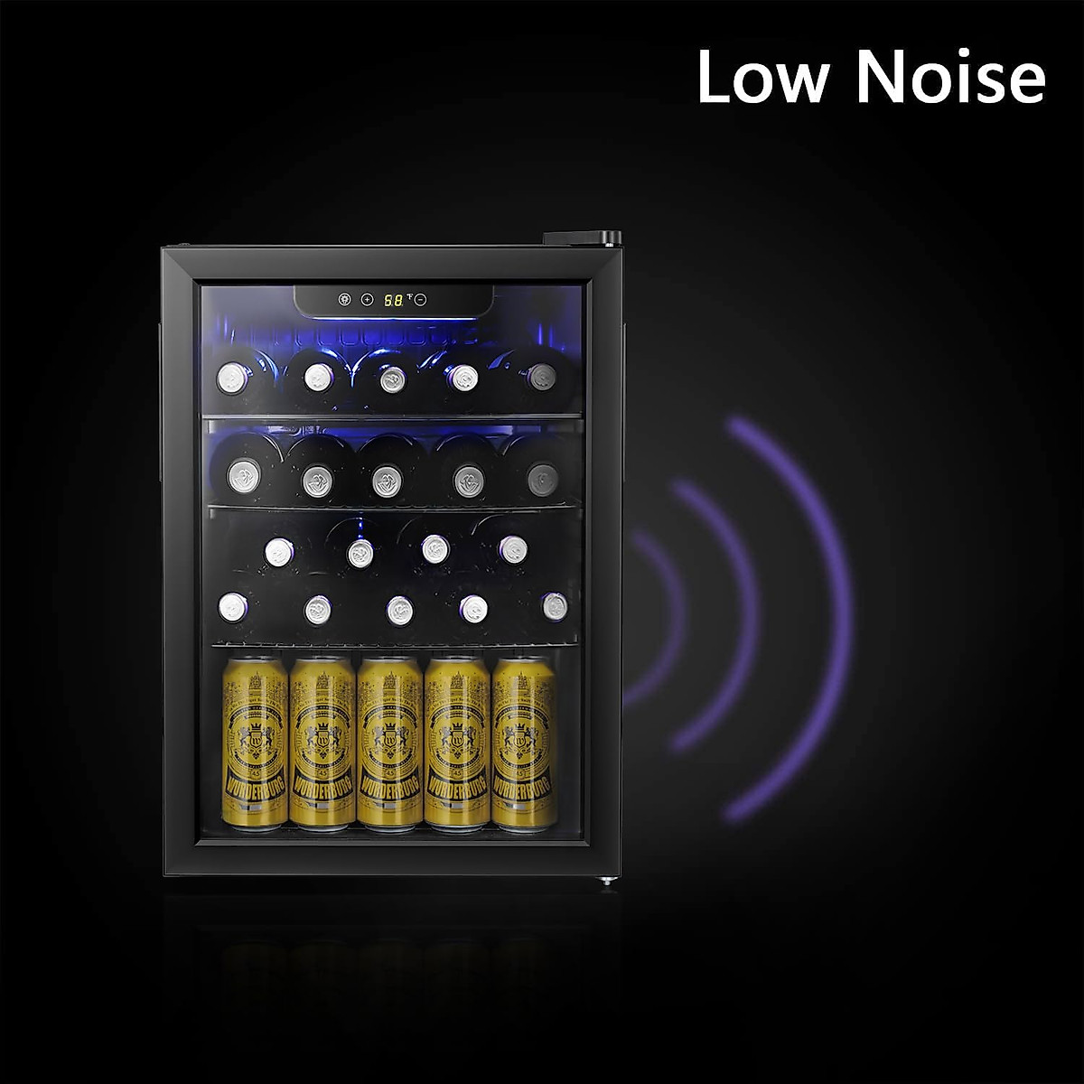 Antarctic Star 24 Bottle Wine Cooler/Cabinet Beverage Refrigerator Small Mini Wine Cellar Beer Soda Clear Glass Door Bar Fridge Quiet Operation Compressor Adjust Temp Control Freestanding, 2.4 Cu. ft…