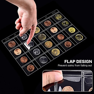 Coin Collection Supplies Book Holder for Collectors, Coins Collecting Album for 20 25 27 30 38 46mm. Coin Storage Display Organizer Case for Money Currency, Penny, Bill Commemorative
