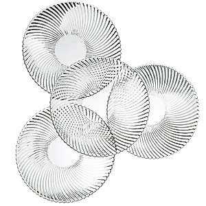 Fasmov 8 Pack 8.5 Inch Glass Salad Plates, Fruit Plate Dessert Plate Bread Dish Plates Wedding and Party Plates, Dishwasher Safe Plates