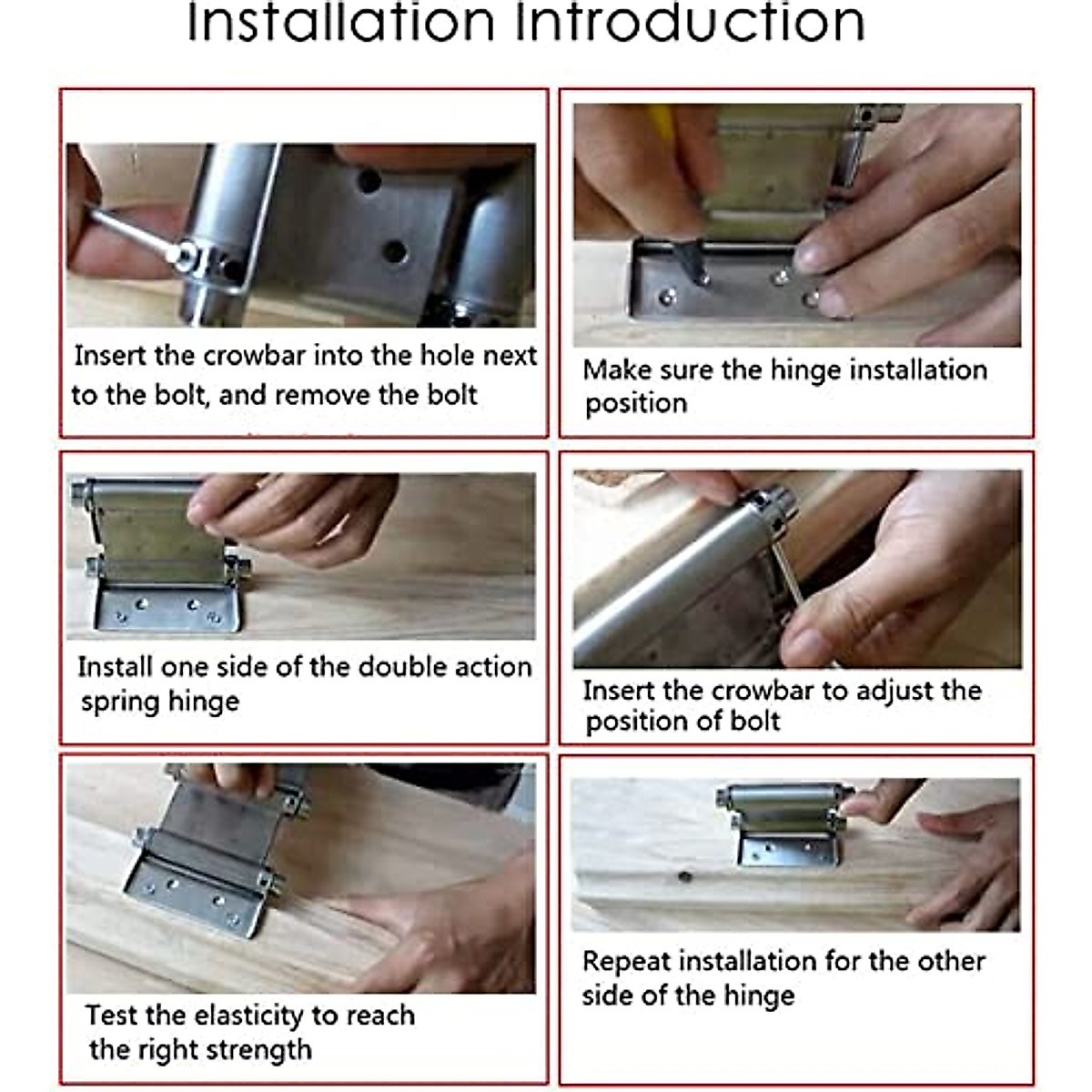 Kitchen Doors Cabinet Hinges,Cupboard Door Clip-on,Durable 4pcs 3Inch Double Action Hinges Swing Spring Hinge Stainless Steel Gate Spring Hinge Door Furniture Cabinet Drawer Hardware Tool for Doors
