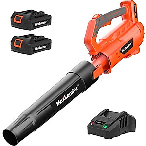 Leaf Blower Cordless with Battery and Charger, Maxlander 335cfm Cordless Leaf Blower, 2-Speed Dial Battery Powered Leaf Blower, Electric Leaf Blower with 2pcs Batteries for Leaf Blowing Lawn Care Snow