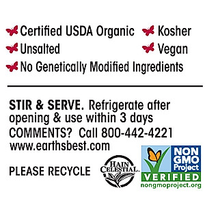 Earth's Best Organic Stage 1 Baby Food, First Bananas, 2.5 oz. Jar