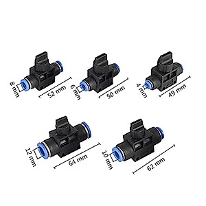 VIEUE Garden Drip Irrigation System Accessories Air Speed Control Valve is Quickly Connected to Manual Pneumatic Control Valve 4mm/6mm/8mm/10mm/12mm Push-in Air Pipe Switch (Specification : 4mm)