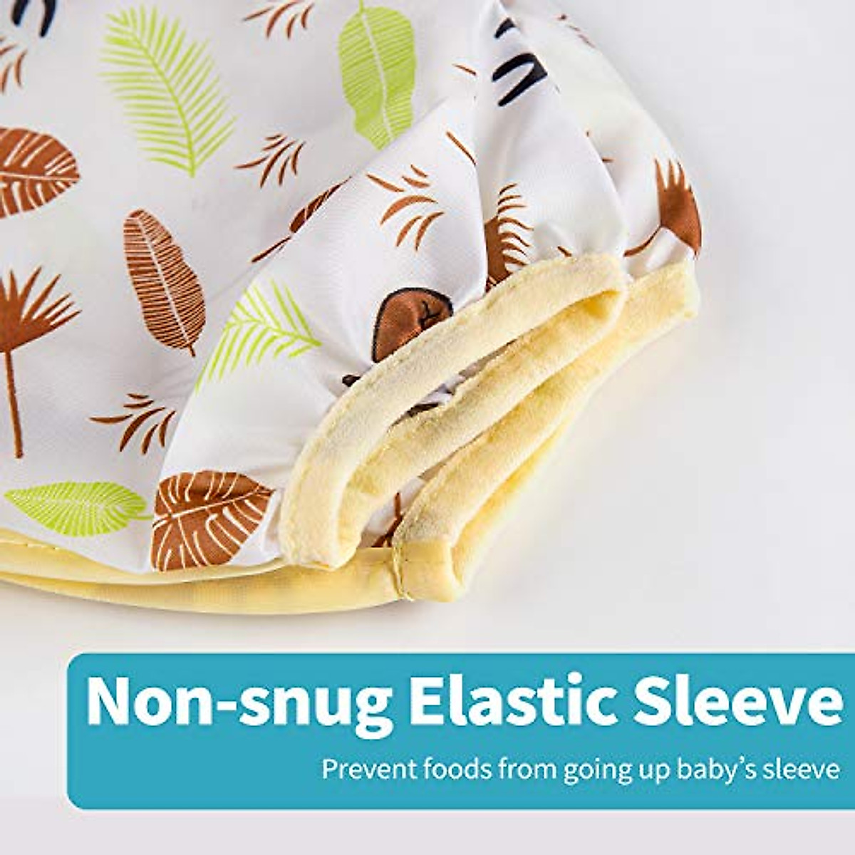 3 Pcs Long Sleeved Bib Set, Baby Toddler Waterproof Bibs with Sleeves, Catcher, Pocket Bundle, Play Smock Apron, 12-24 Months