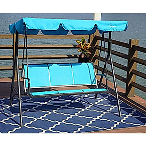 Kozyard Belle 3 Person Outdoor Patio Swing with Strong Weather Resistant Powder Coated Steel Frame and Textilence Seats