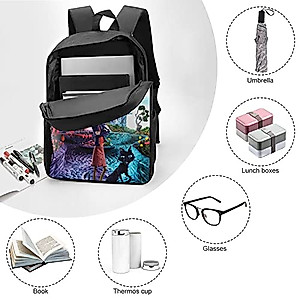 Adjzepuo Coraline Teenagers Water Resistant Casual Backpack 3D Printed Fashion Travel Bag Schoolbag for Boys And Girls 17 Inch