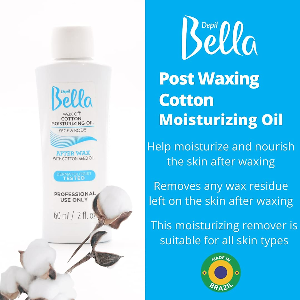 Depil Bella Brazilian Roll-On Chamomile and Calendula Depilatory Wax | Body Waxing, Hair Removal Wax-Cartridge | For Men and Women | Home Self Waxing | Sensitive Skin | Painless (6 PACK+ ADD)