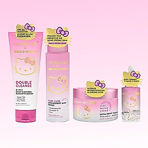 The Crème Shop x Hello Kitty Kawaii Klean Vault: Klean Beauty Skincare with Facial Cleanser, Strawberry Milk Toner, Pink Water Crème, Brightening Serum for Pure K-Beauty Experience