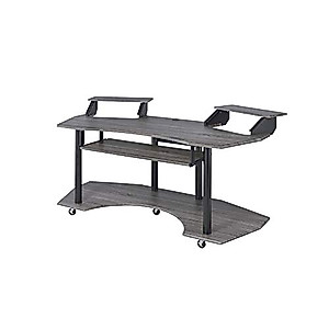 Acme Furniture Eleazar Music Recording Studio Desk, Black Oak