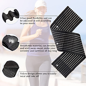 4 Pieces Carpal Tunnel Wrist Brace, Wrist Compression Strap, Hand Brace Wraps for Adult Working Out, Adjustable Wrist Strap, Breathable Wristband for Weightlifting, Tennis, and Fitness, Black