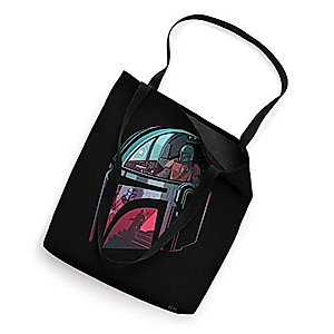 Star Wars The Mandalorian Din Djarin Neon Beskar Helmet Tote Bag