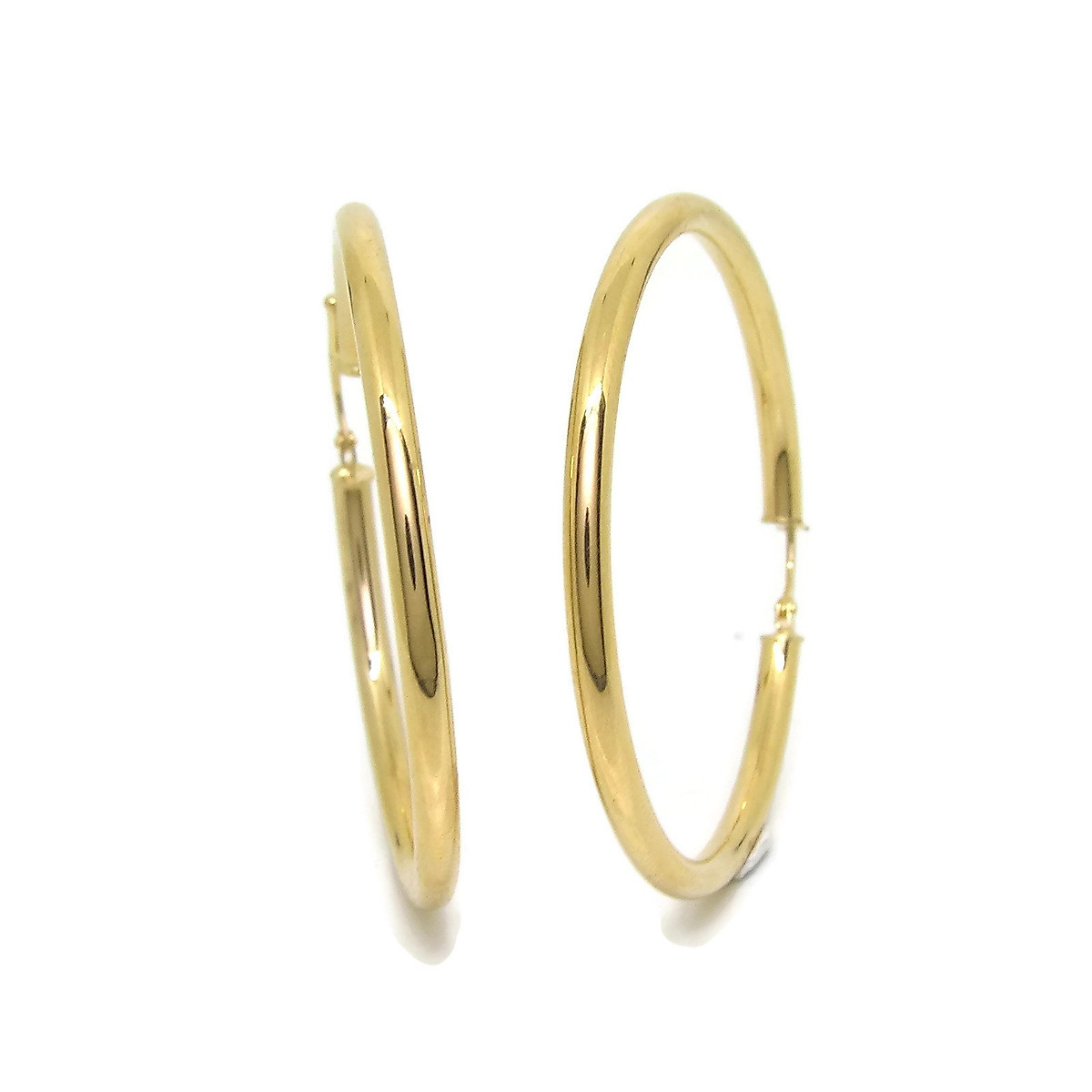 18k Yellow Gold Hoop Earrings, 3mm Wide by 4.5cm Outer Diameter, Weight: 3.75 Grams of 18k Gold