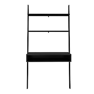 Manhattan Comfort Cooper Mid Century Modern Home and Office Ladder Desk Organizer, 36.61", Black