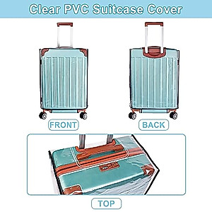 QUMENEY Clear Luggage Cover Protector Bag PVC Suitcase Cover Protectors Transparent Luggage Protector Waterproof Dustproof for Travel (20 Inch)