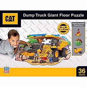 MasterPieces Floor Puzzle - Jumbo Size 36 Piece Jigsaw Puzzle for Kids - Caterpillar Dump Truck Tractor - 3ftx2ft