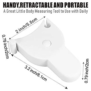 3 PCS Tape Measure Body Measuring Tape 60in (150cm), Retractable Tape Lock Pin and Push-Button Retract, Portable for Weight Loss, Sewing, Fabric, Cloth, Tailor(White)