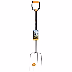 Fiskars 1003687 Xact, Compost Fork 120 cm, Silver
