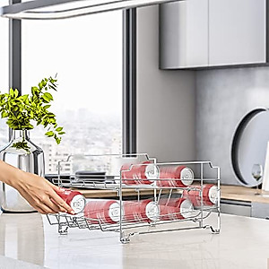SimpleHouseware Dual Row Front Loading Can Dispenser, Chrome