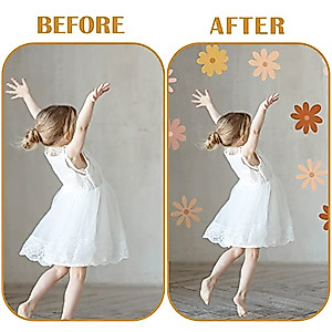 Teling 16 Pieces Daisy Wall Decal Flower Vinyl Wall Decals Boho Nursery Wall Art Peel and Stick Flower Wall Stickers Daisy Wall Decor for Kid's Bedroom Living Room Nursery Classroom Decorations