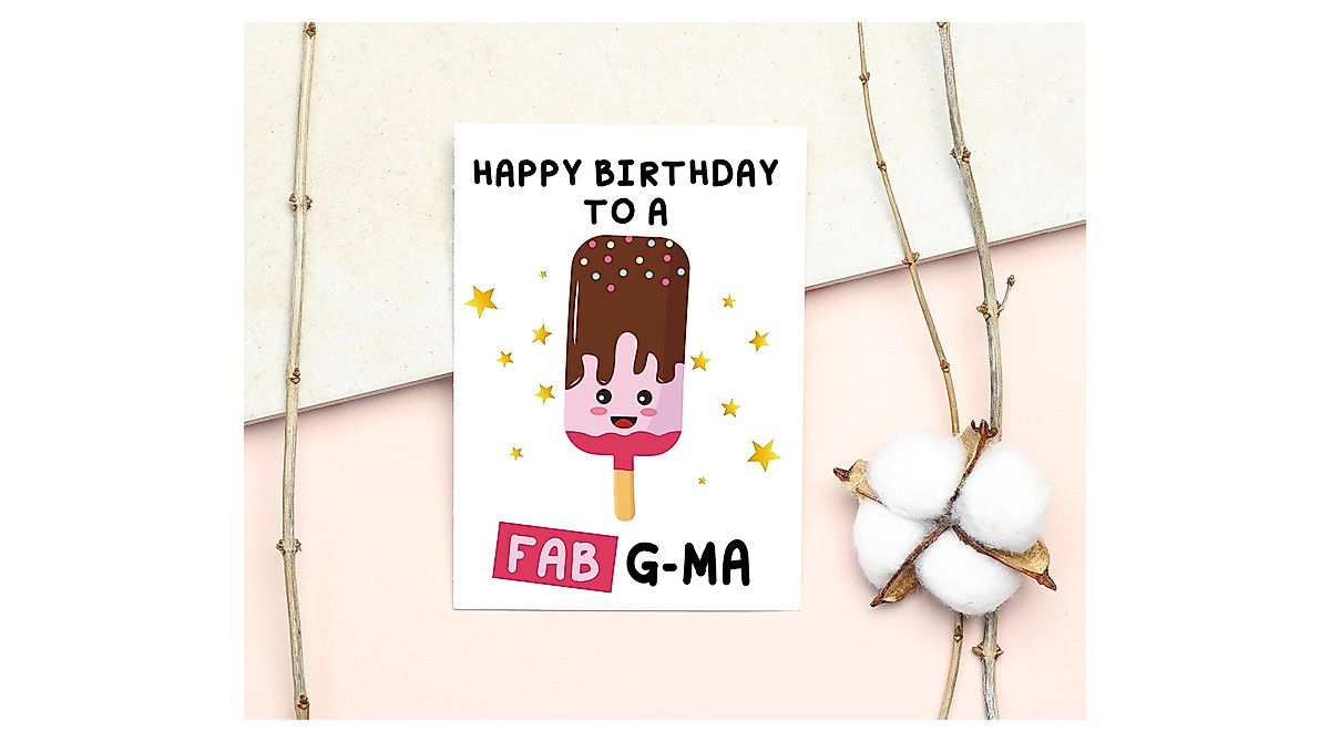 Fab G-Ma Birthday Card - Humorous Greeting for Her