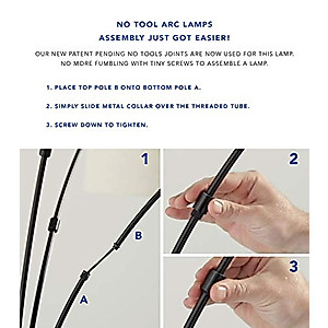 Adesso 5170-21 Astoria Arc Lamp, 78 in., 100W Incandescent/26W CFL, Antique Brass Finish, 1 Floor Lamp