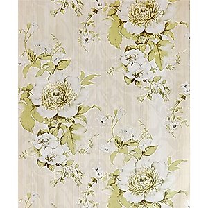 HDsticker Self Adhesive Vinyl Light Green Vintage Floral Shelf Liner Contact Paper for Kitchen Cabinets Dresser Drawer Table Furniture Walls Decor Removable 17.7x117 Inches