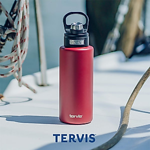 Tervis Sara Berrenson Painted Sand Ikat Pattern Triple Walled Insulated Tumbler Travel Cup Keeps Drinks Cold, 32oz Wide Mouth Bottle, Stainless Steel