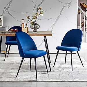 Homedot Dining Table Set for 4,Stylish Table with Strong Metal Legs & Modern Dining Chair Armlss Beautiful Home Chair Indoor Velvet Accent Chair with High Back Design,Perfect for Dining Room