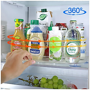 Lazy Susan for Refrigerator, Lazy Susan for Fridge, Refrigerator Lazy Susan 15.7"x11.8", Fridge Lazy Suan for Cabinet Kitchen Countertop Pantry Dining Table