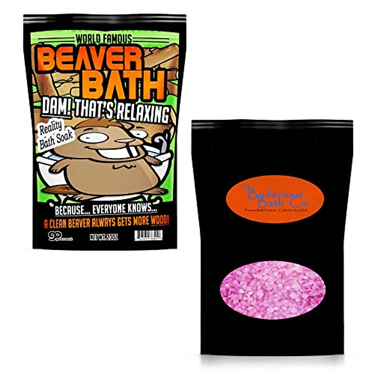 Beaver Bath Soak – Pink Bath Salts Luxury Bath Funny Girlfriend Gifts for Best Friends Funny Bath Products Sea Salts Funny Spa Gifts for Women Naughty Gag Gifts Bachelorette Party Favors