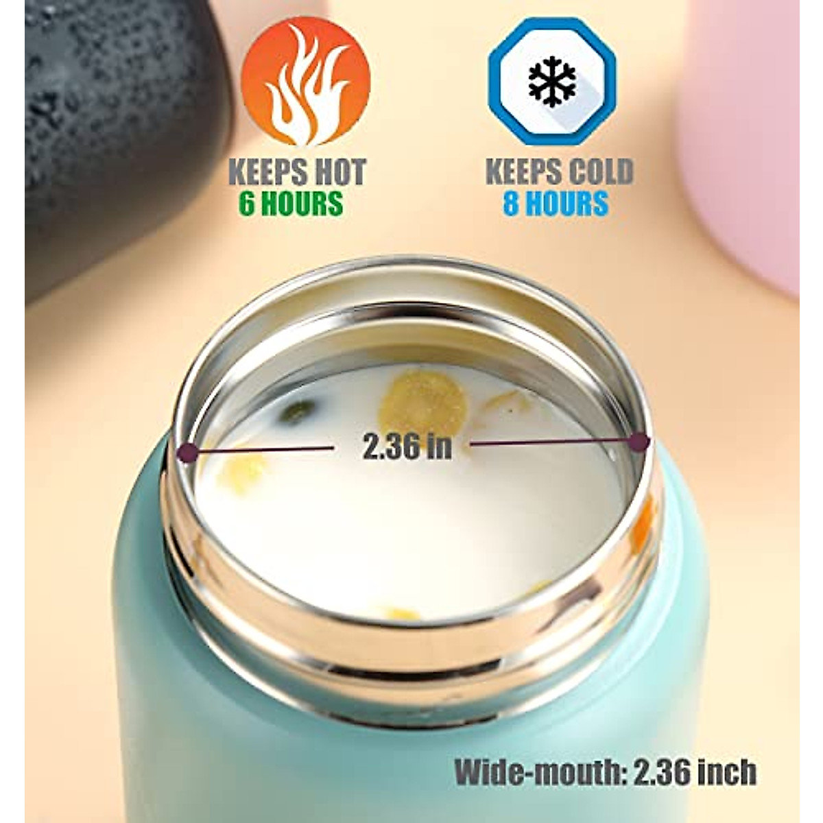 Mr.Dakai Bento Box for Kids Adults Lunch Box Containers & Leak-proof Insulated Hot Thermoses Food Jar Soup Container - BPA-Free Salad Snack Boxes with Spoon Fork/Bag, Microwave Safe, Khaki