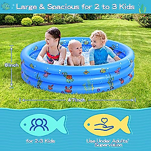 Garden Round Inflatable Baby Swimming Pool, Portable Inflatable Child/Children Little Pump Pool,Kiddie Paddling Pool Indoor&Outdoor Toddler Water Game Play Center for Kids/Girl/Boy