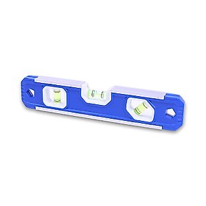 Magnetic Torpedo Level, Spirit Level 3 Bubble Plumb/Level / 45 Degree Level Degree Torpedo Magnetic Level Bubble Measuring Tool (9inch, Blue)
