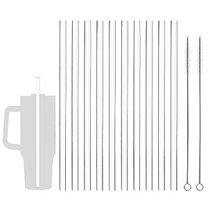 Replacement Straw for Stanley 40 oz 30 oz Cup Tumbler, 10 Pack Reusable Straws with Cleaning Brush for Stanley Adventure Travel Tumbler, Plastic Clear Straw for Stanley Accessories