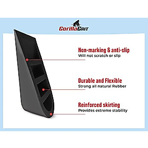 Extra Large Rubber Door Stoppers - Door Stop Wedge, Heavy Duty Jumbo Flexible Door Holder - Black 2 Pack - Non Marking Anti Slip Jammer