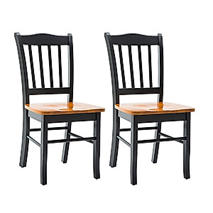 Boraam Shaker Chair, Black/Oak, Set of 2