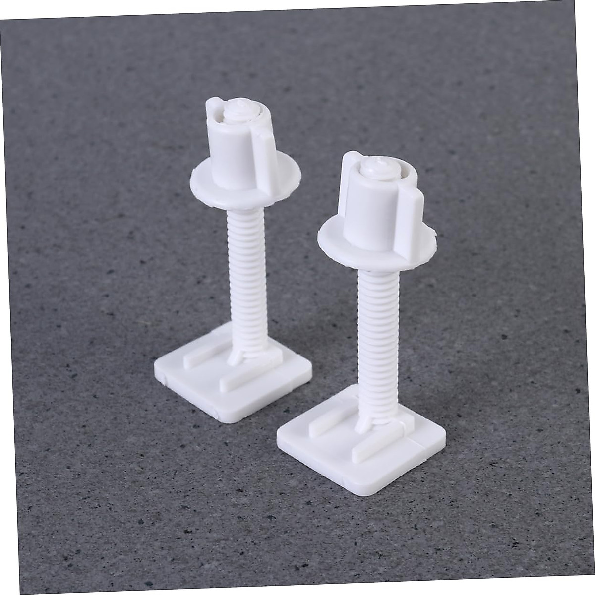 Mikikit 4 Pcs Toilet Hinge Bolt Set Plastic Screws and Nuts for Toilet Seat Installation