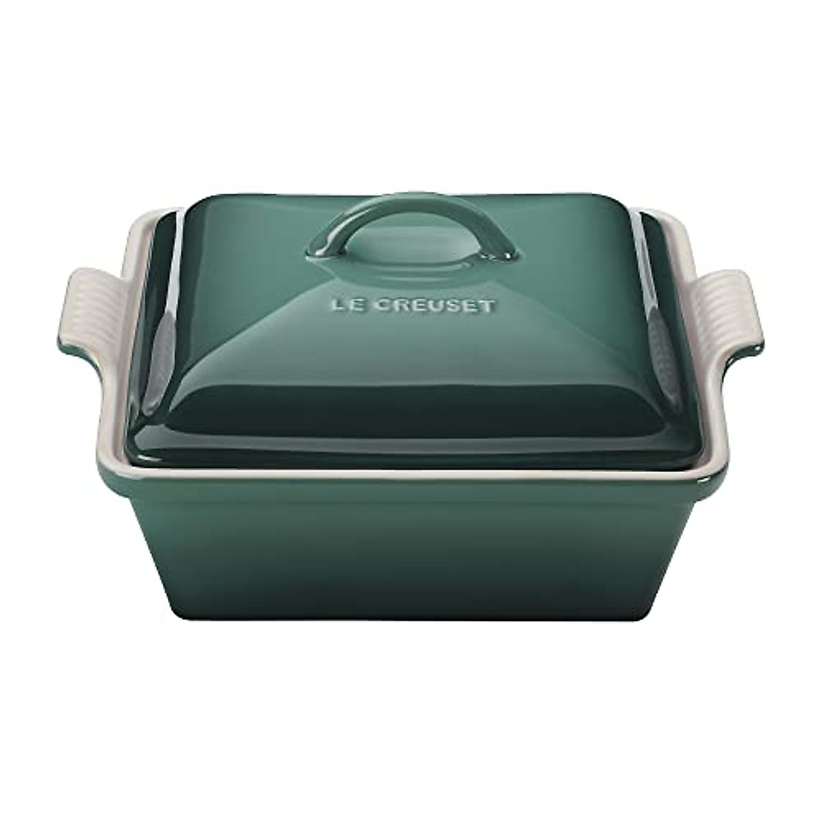 Le Creuset Stoneware Heritage Covered Square Casserole, 9-Inch, Artichaut