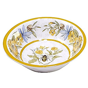 Certified International Bee Sweet 12 Piece Melamine Dinnerware Set, Service for 4, Multicolor