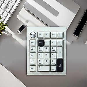 FKZ GMK26 Mechanical Numpad,Gasket QMK/VIA Macro Numeric Keypad Hot Swap Wireless 2.4G/BT5.0/Wired USB-C RGB Backlit 26 Keys Mini Protable Number Keyboard Programmable for Win/Mac/Gaming (White)